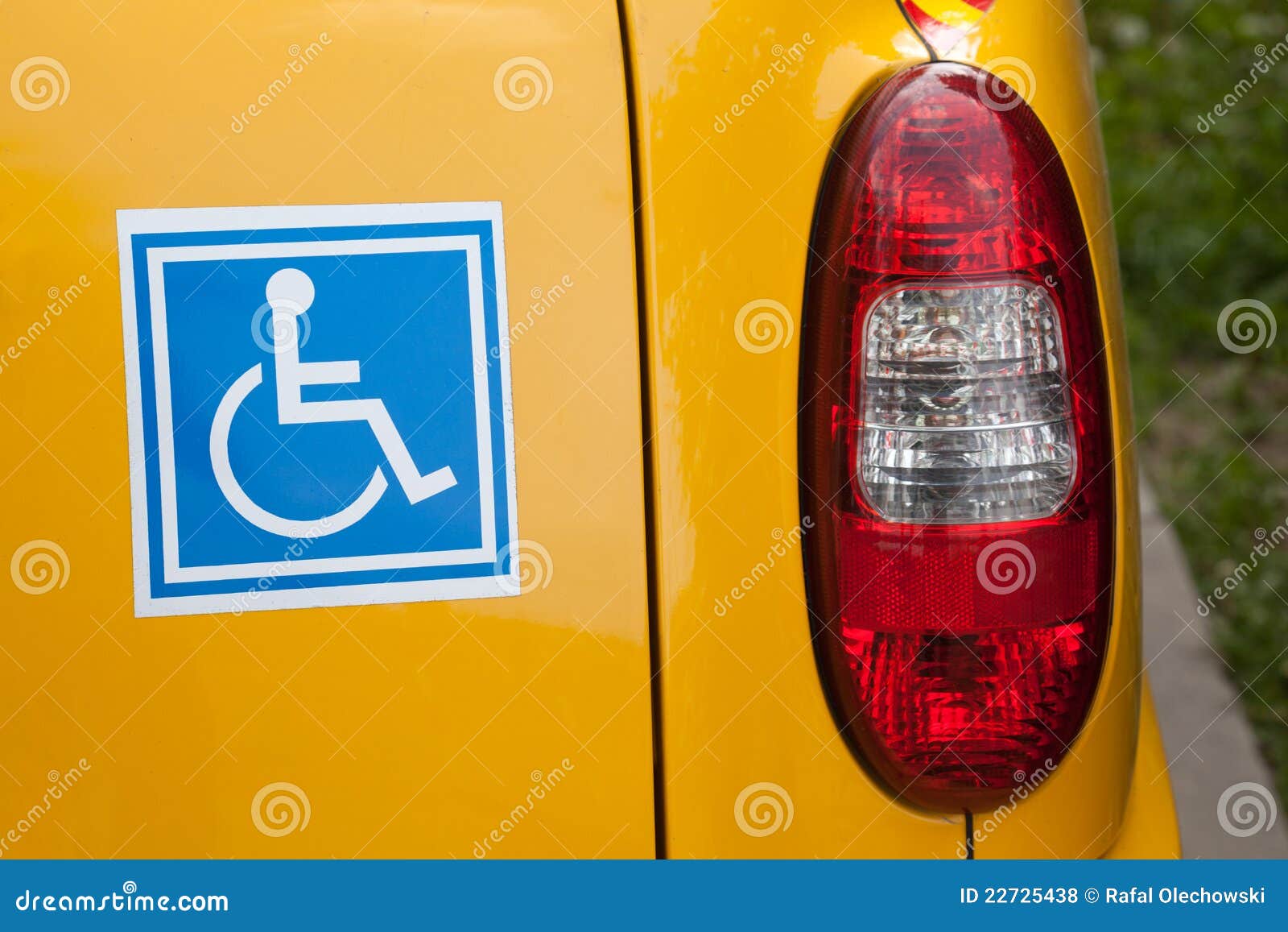 Disabled Sign on Back of Car Stock Photo - Image of handicapped, chair ...
