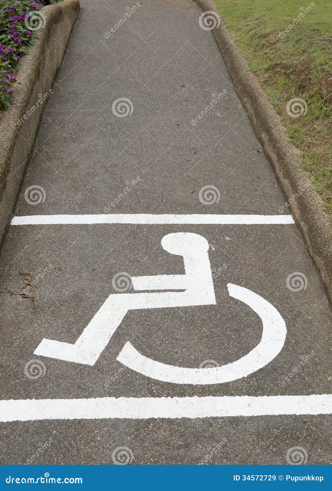 Disabled sign on pathway stock image. Image of accessible - 34572729