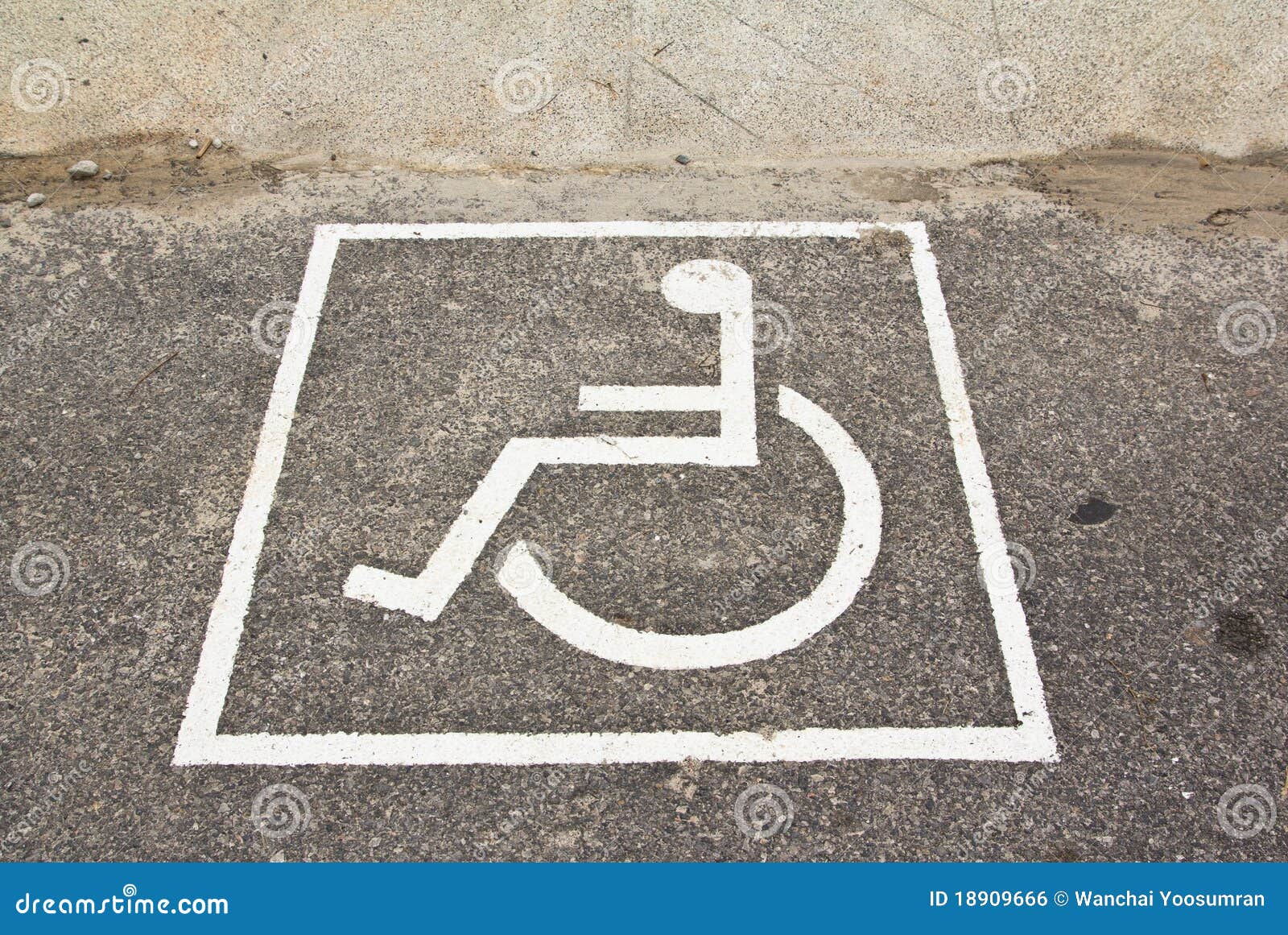 Disabled sign on street stock photo. Image of reserved - 18909666