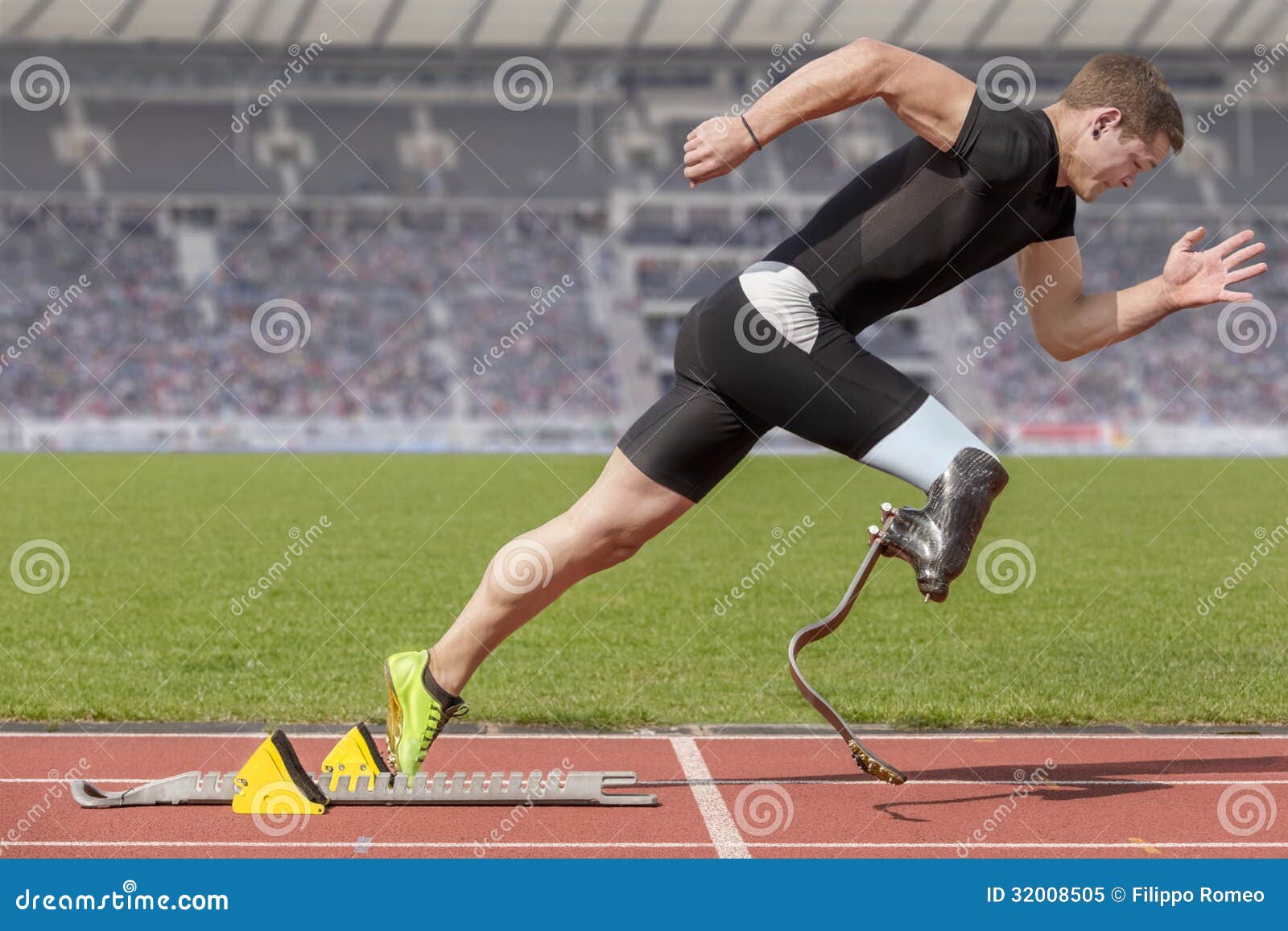 Disabled Sprinter Start Block Stock Image - Image of disability ...