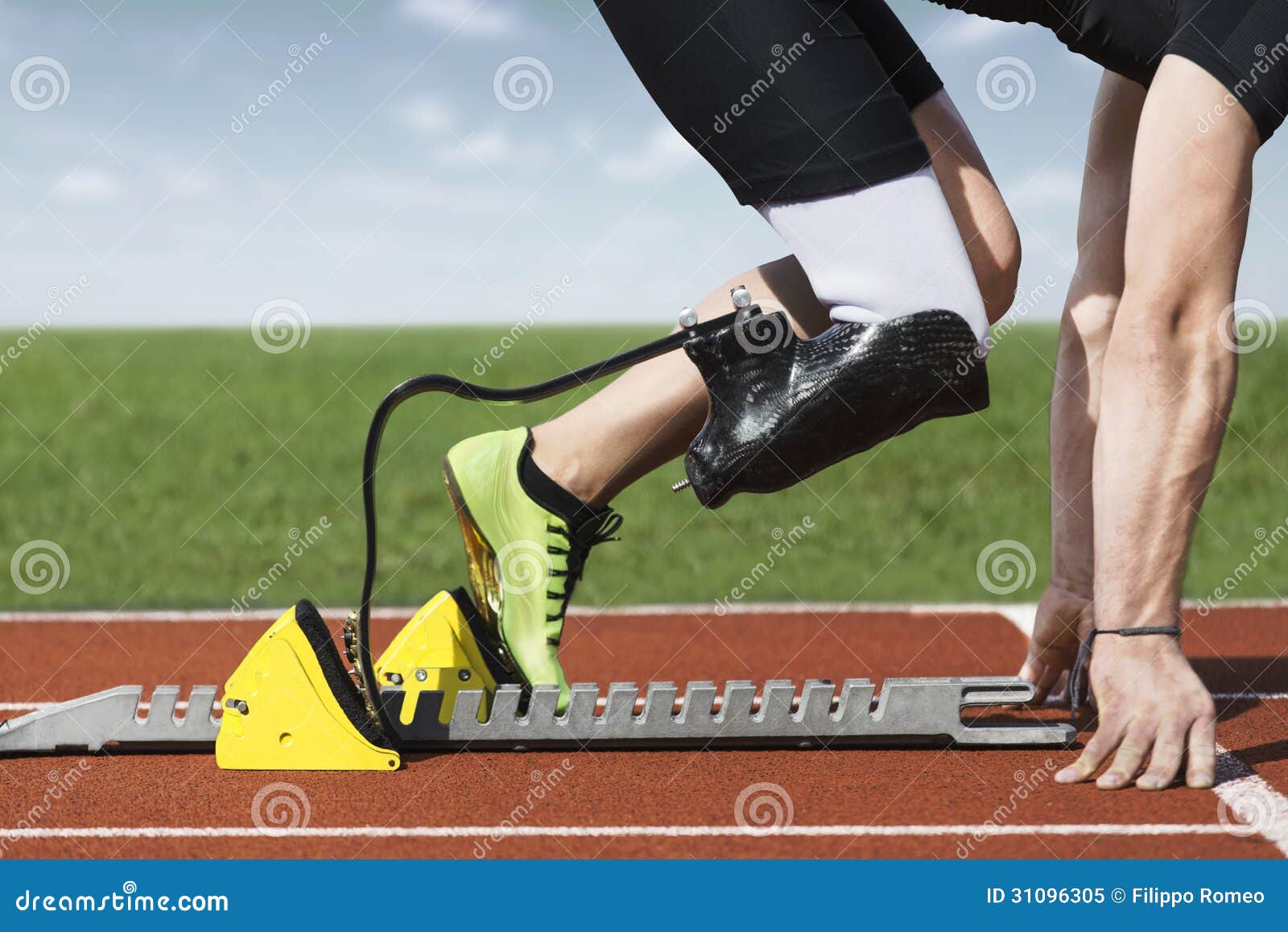 Disabled Sprinter Start Block Stock Image - Image of race, dynamic ...