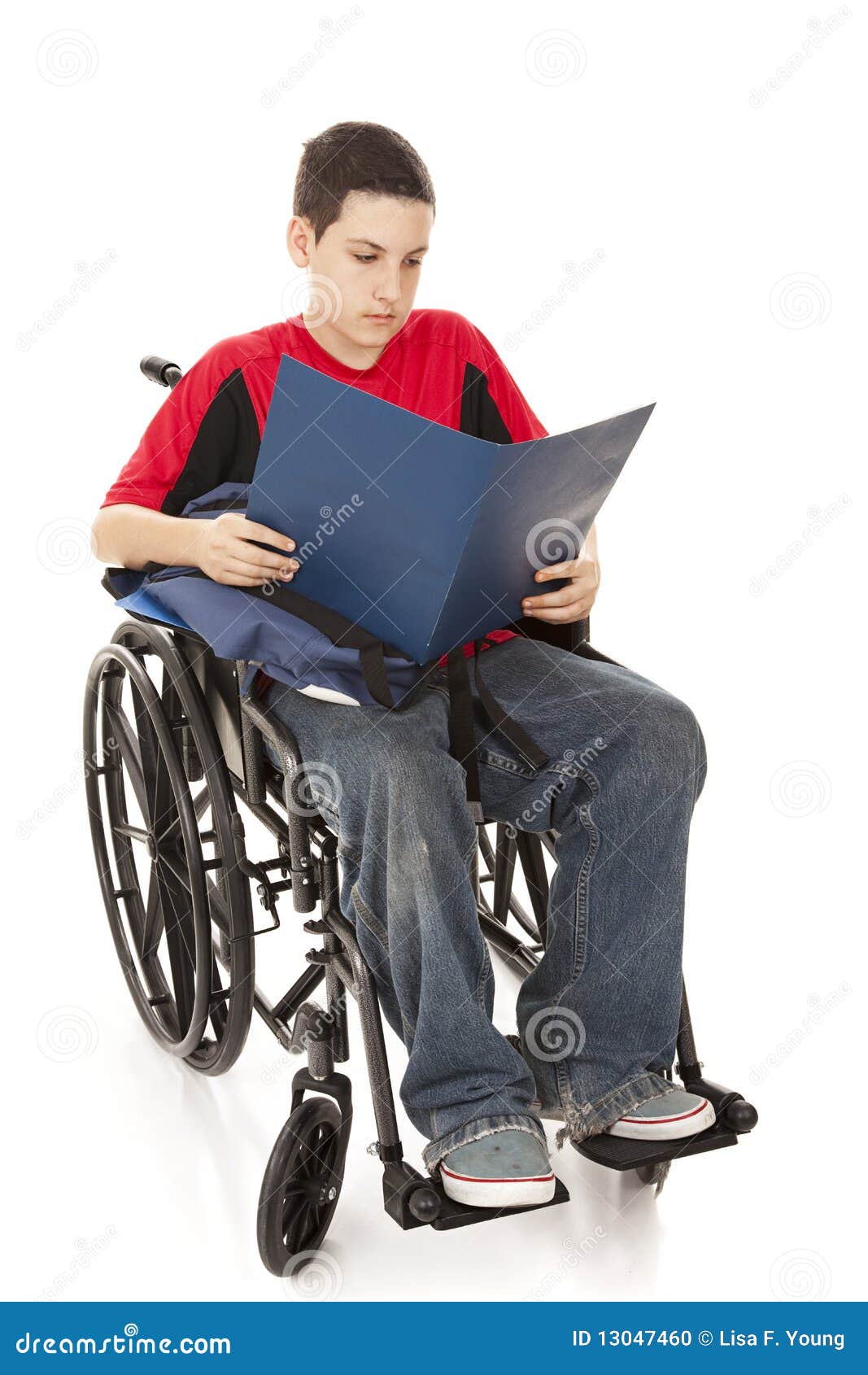 Disabled Student Reading stock photo. Image of isolated - 13047460