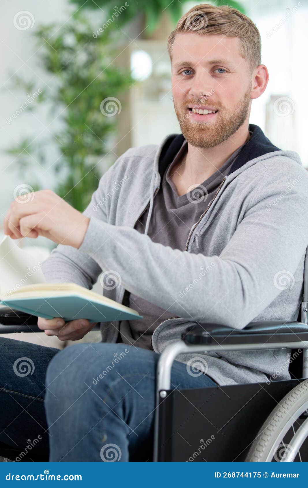 Disabled Student Studying at Home on Wheelchair Stock Image - Image of ...