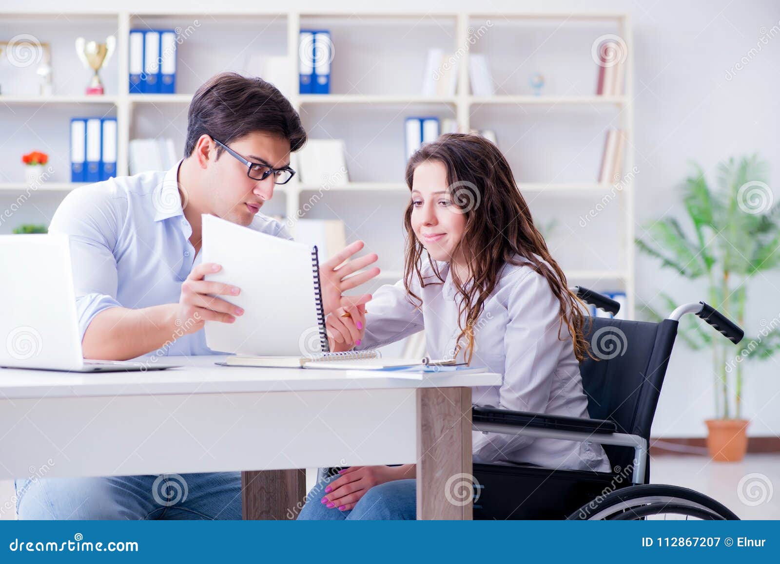 The Disabled Student Studying and Preparing for College Exams Stock ...