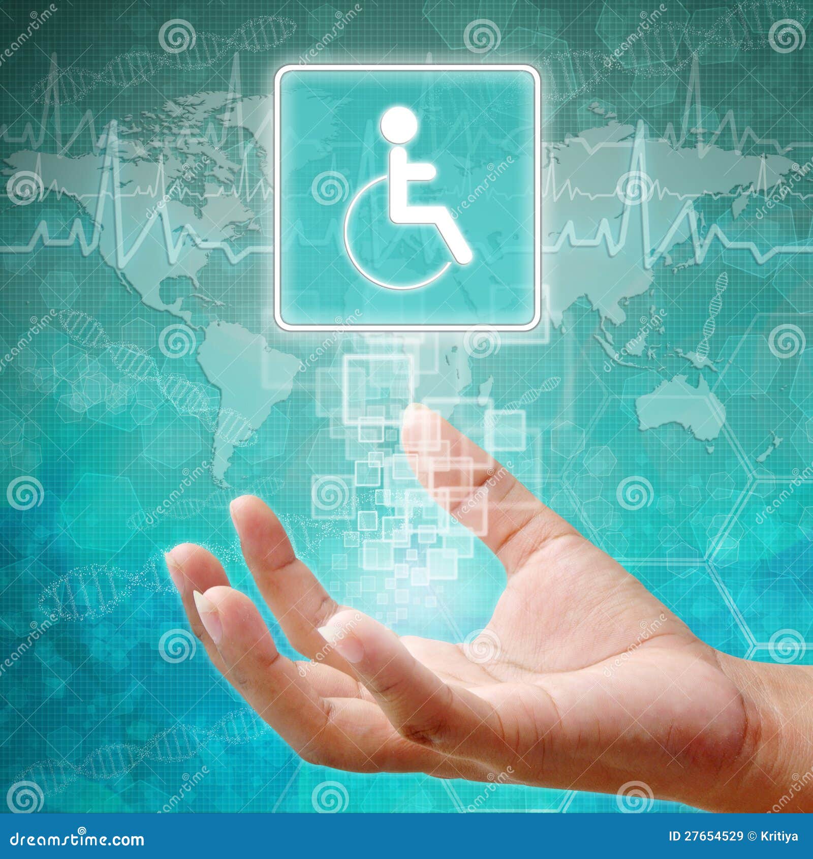 Disabled Symbol om hand stock image. Image of computer - 27654529