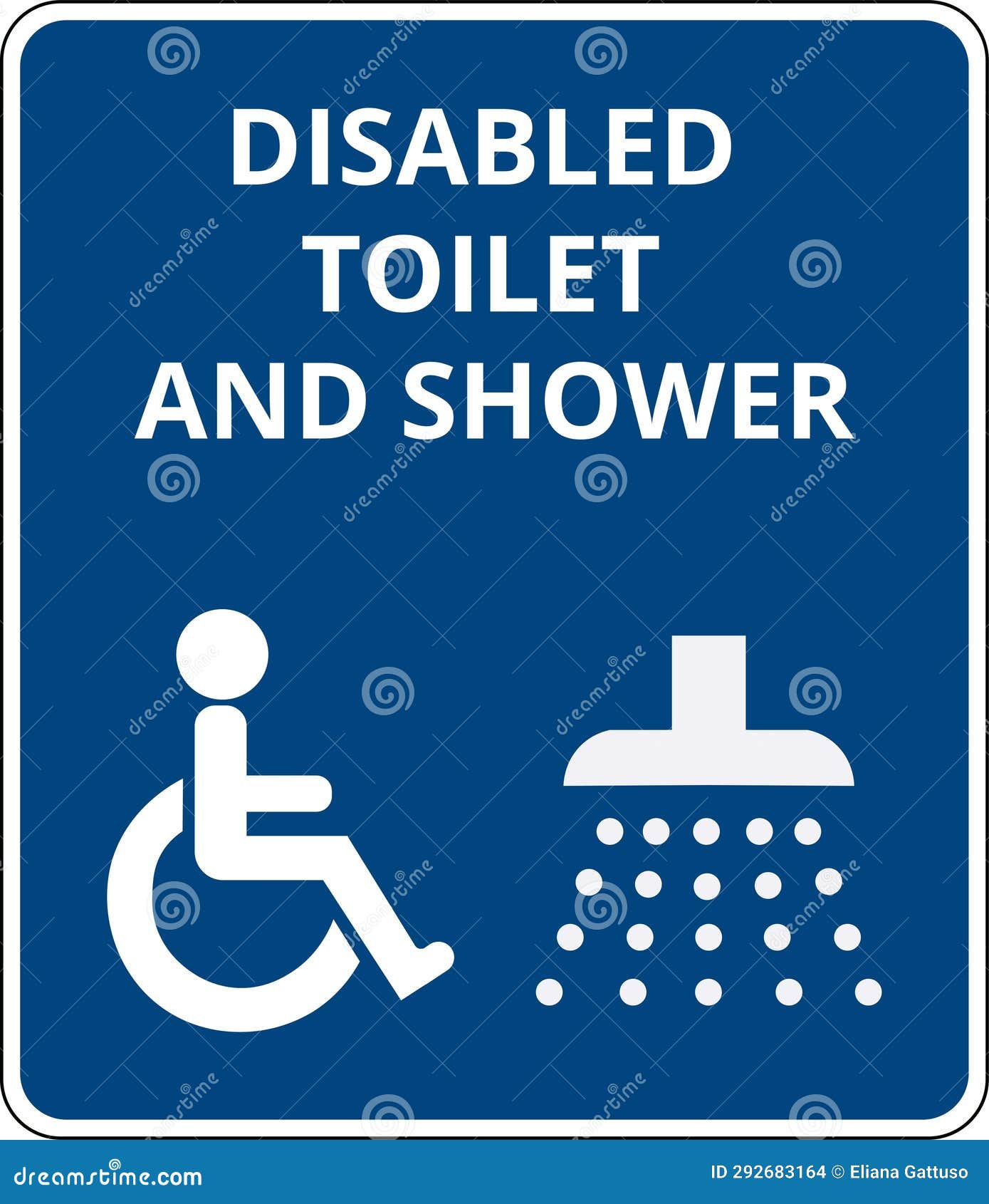 Disabled Toilet and Shower Symbol Stock Illustration - Illustration of ...