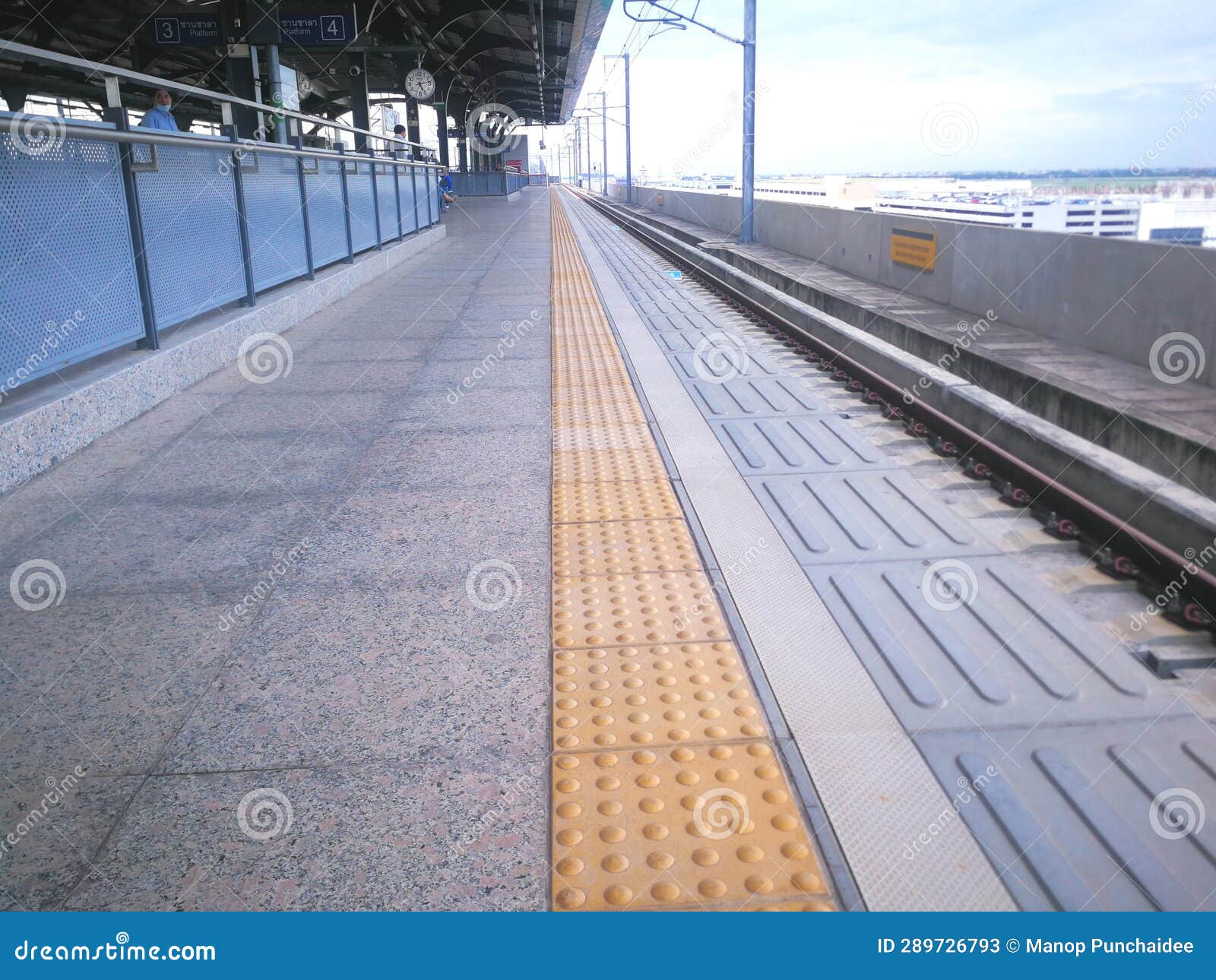Disabled Walkway on Train Station Platform Stock Image - Image of ...
