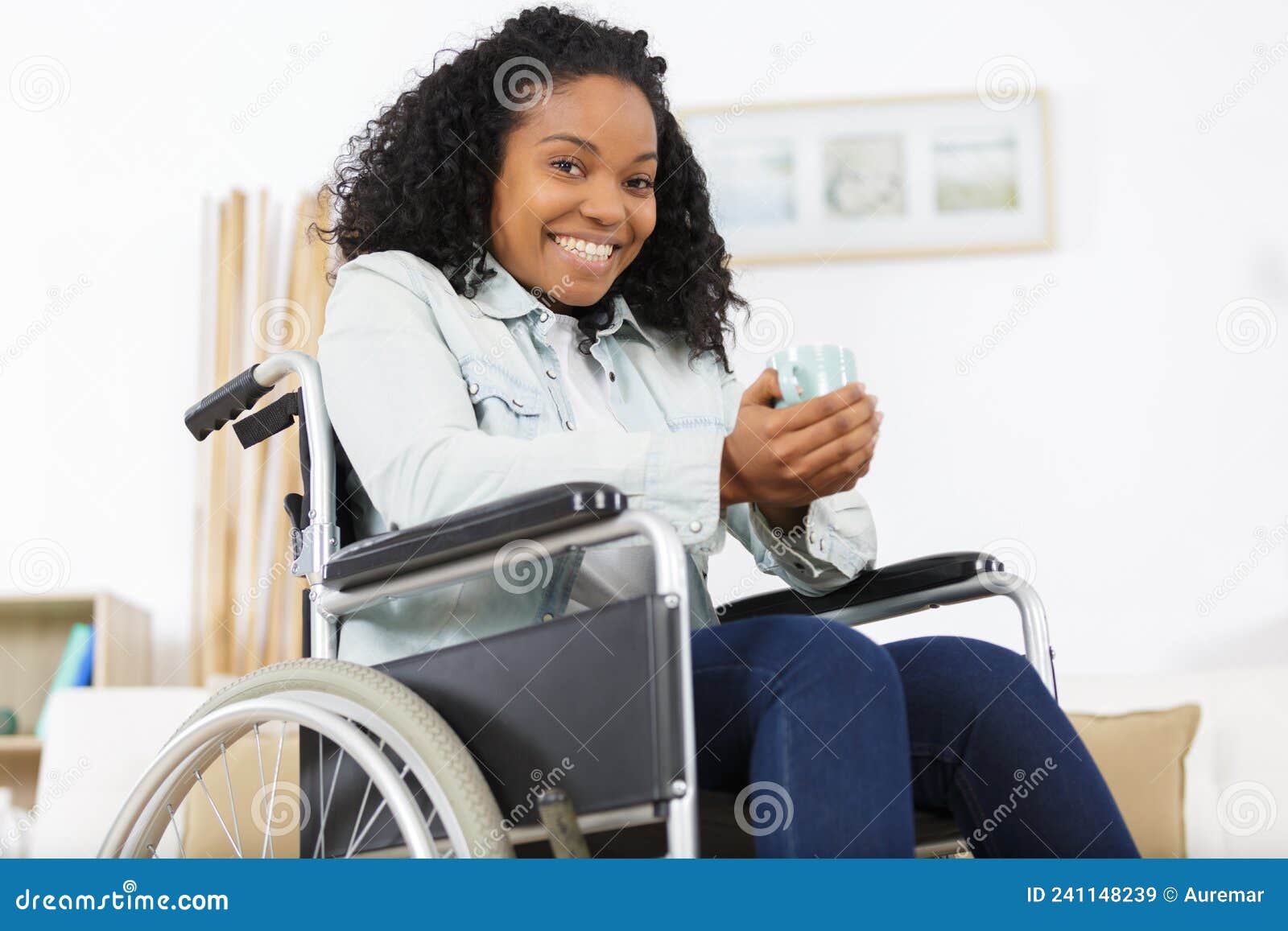 Disabled Woman Happy at Home Stock Image - Image of sitting, youngadult ...