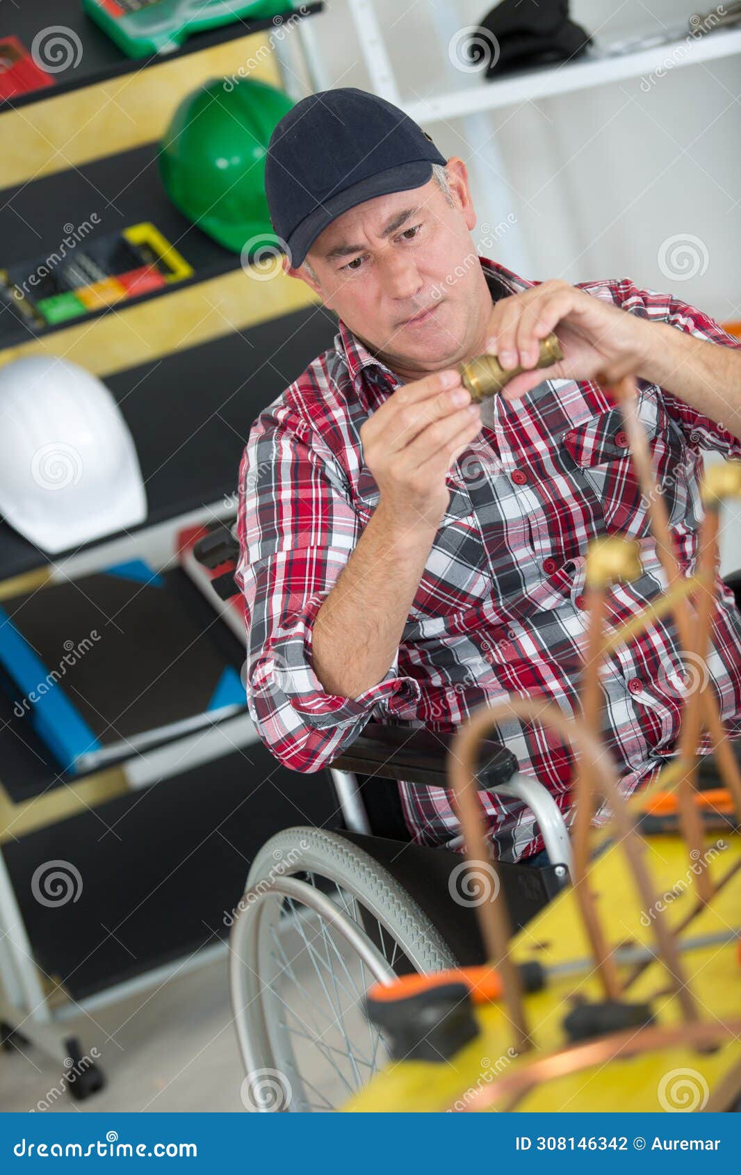 Disabled Worker in Wheelchair Stock Photo - Image of occupation ...