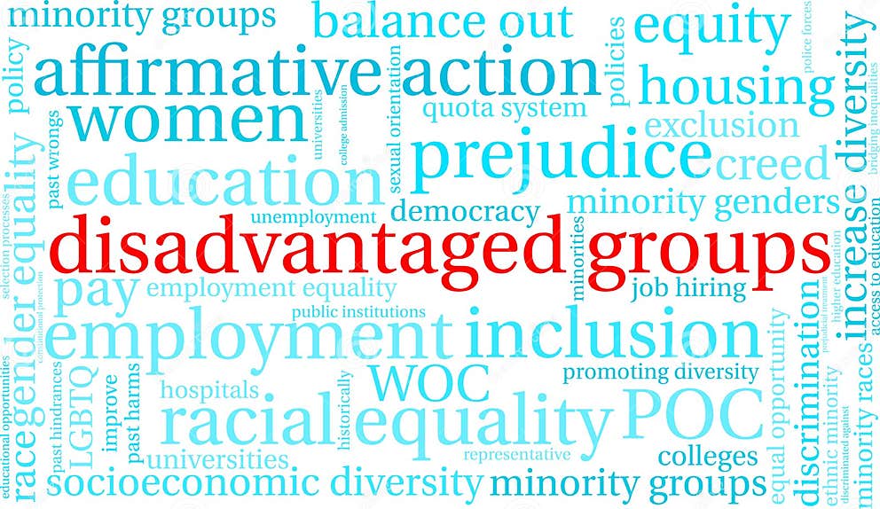 Disadvantaged Groups Word Cloud Stock Vector - Illustration of college ...