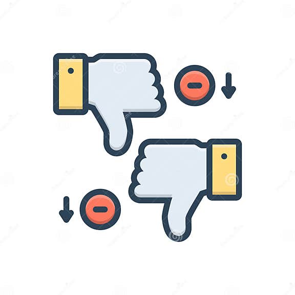 Color Illustration Icon for Disadvantages, Loss and Scathe Stock ...