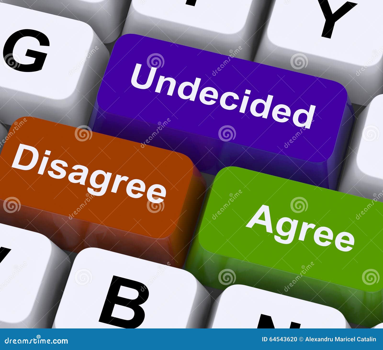 Disagree Agree Undecided Keys for Online Poll Stock Photo - Image of ...