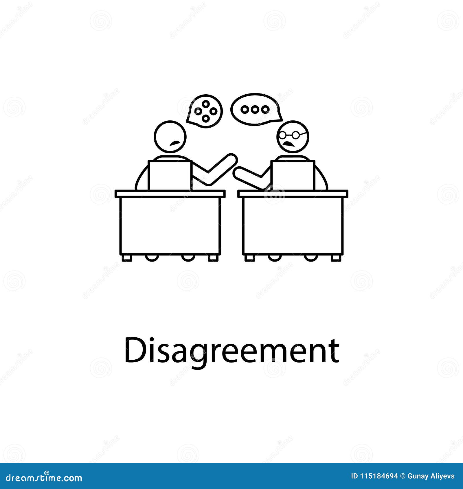 Disagree on Work Illustration. Element of Relationship with Colleague ...