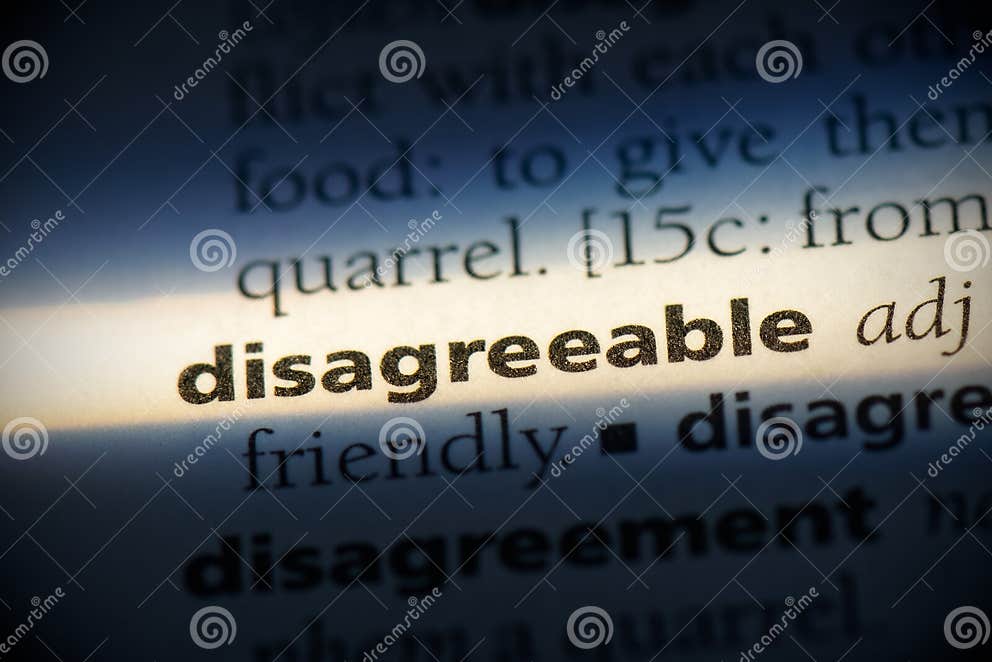 Disagreeable stock photo. Image of macro, text, language - 161393248