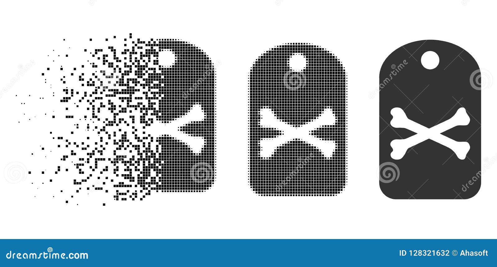 Disappearing Dot Halftone Death Tag Icon Stock Vector - Illustration of ... Disappearing Dot Halftone Death Tag Icon Stock Vector - Illustration of ...