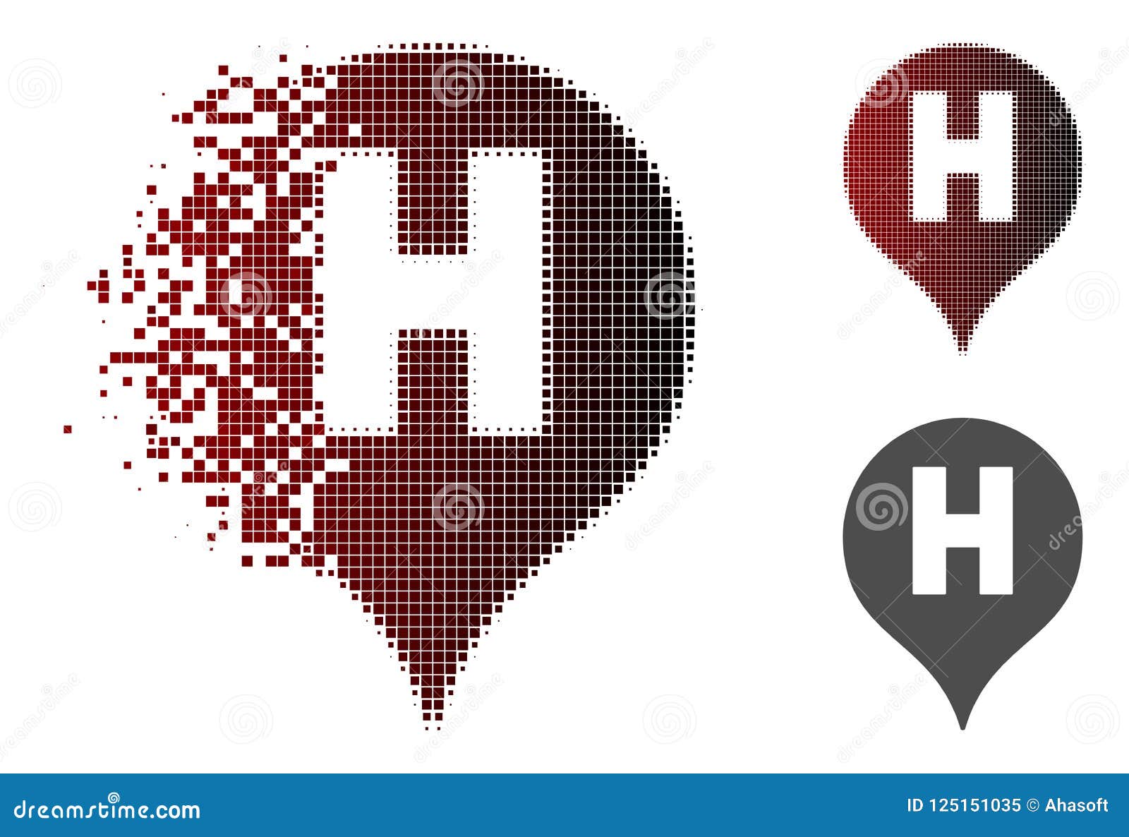 Disappearing Dot Halftone Hospital Letter Marker Icon Stock Vector ... Disappearing Dot Halftone Hospital Letter Marker Icon Stock Vector ...