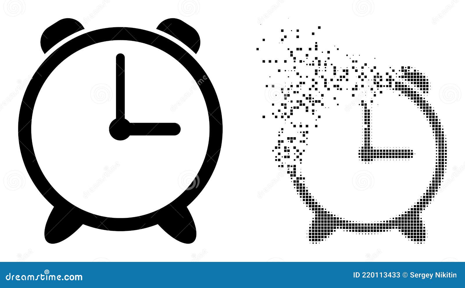 Disappearing Dot and Original Alarm Clock Icon Stock Vector ...