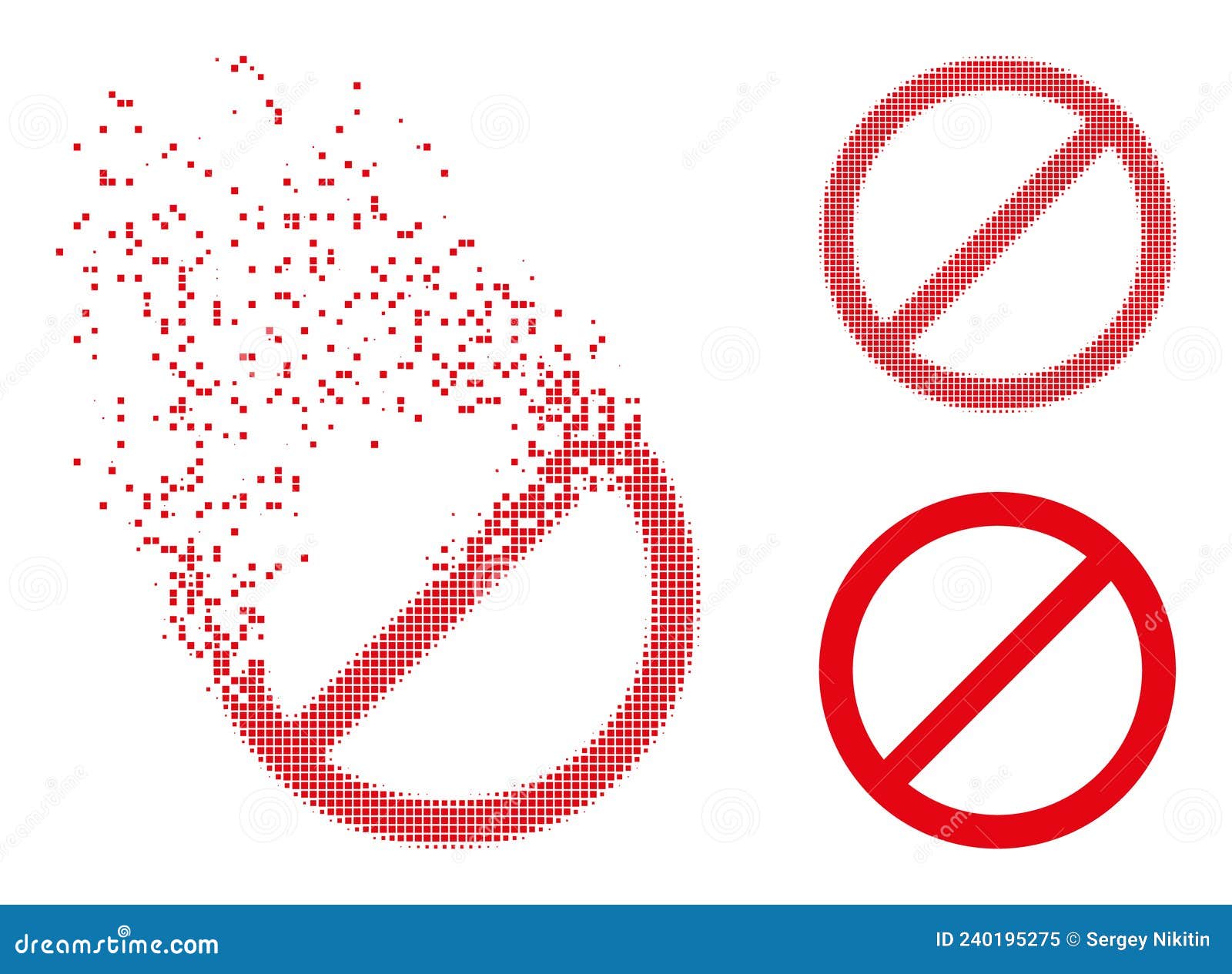 Disappearing Dot and Original Forbid Icon Stock Vector - Illustration ...