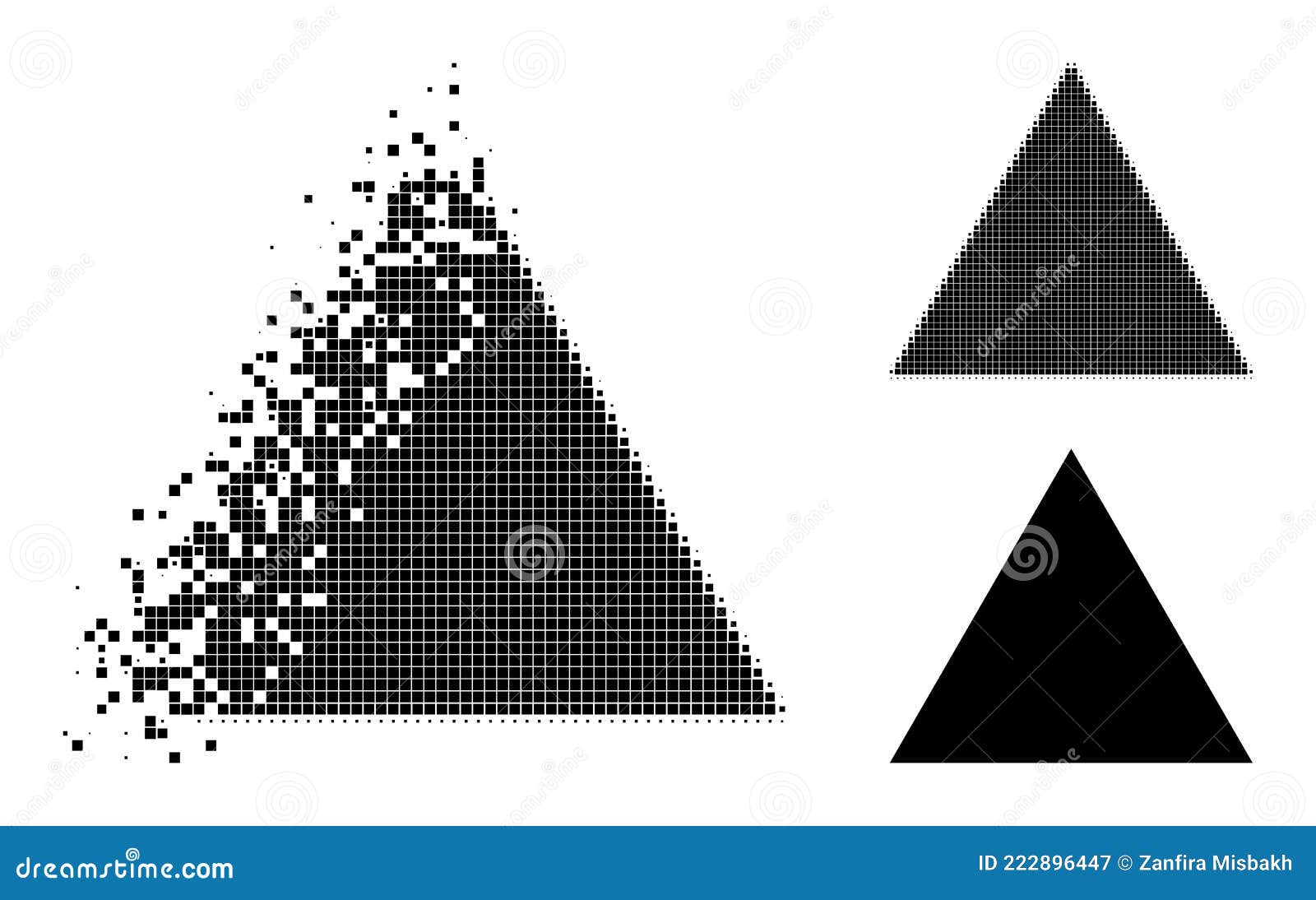 Dust Pixel Triangle Glyph with Halftone Version Stock Vector ...