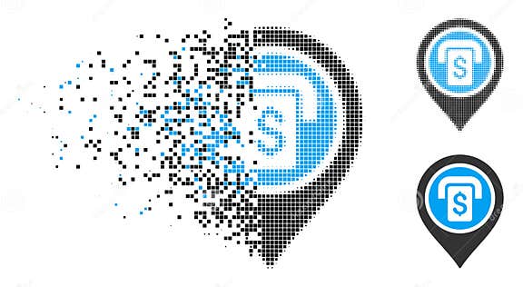 Disappearing Pixel Halftone ATM Map Marker Icon Stock Vector ... Disappearing Pixel Halftone ATM Map Marker Icon Stock Vector ...