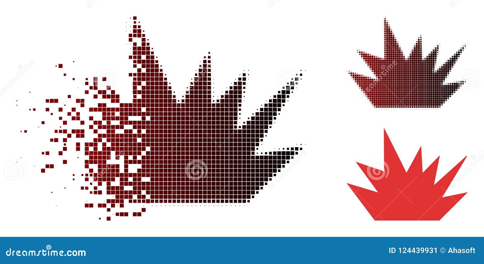 Disappearing Pixel Halftone Boom Explosion Icon Stock Vector ...