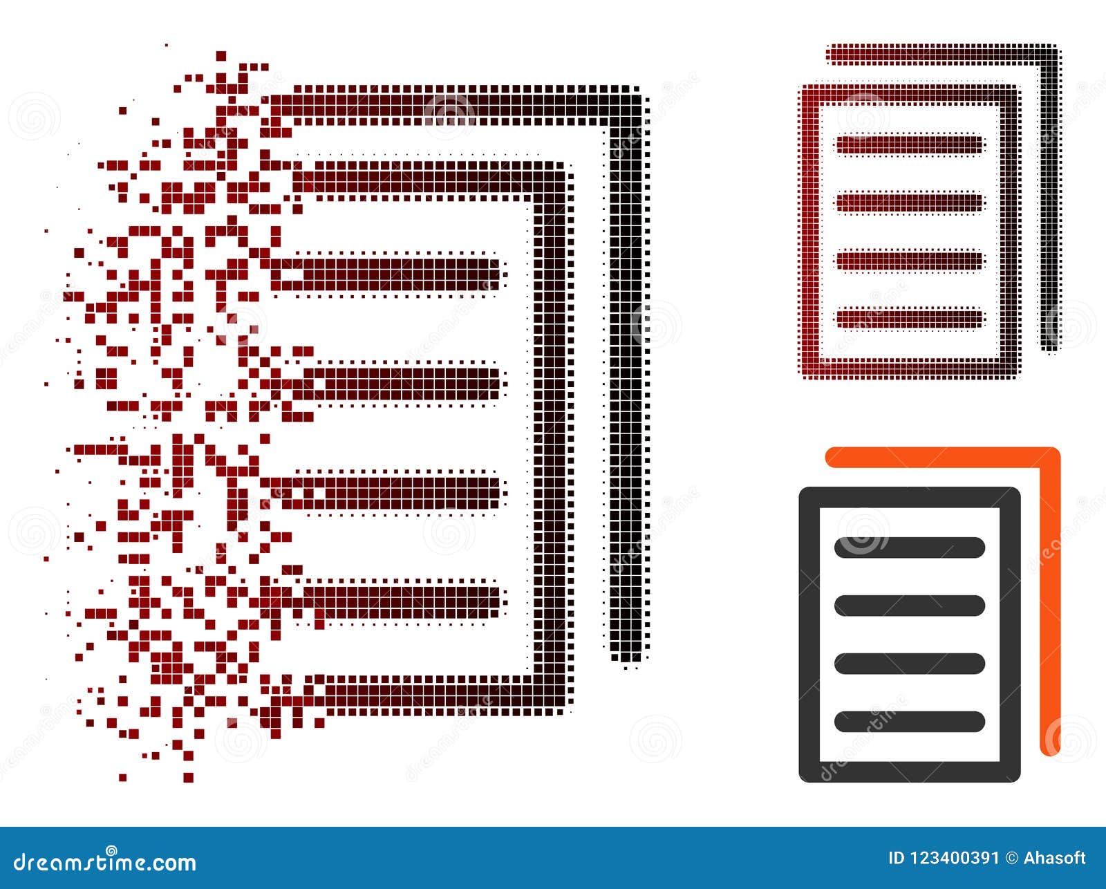 Disappearing Pixel Halftone Copy Document Icon Stock Vector ...