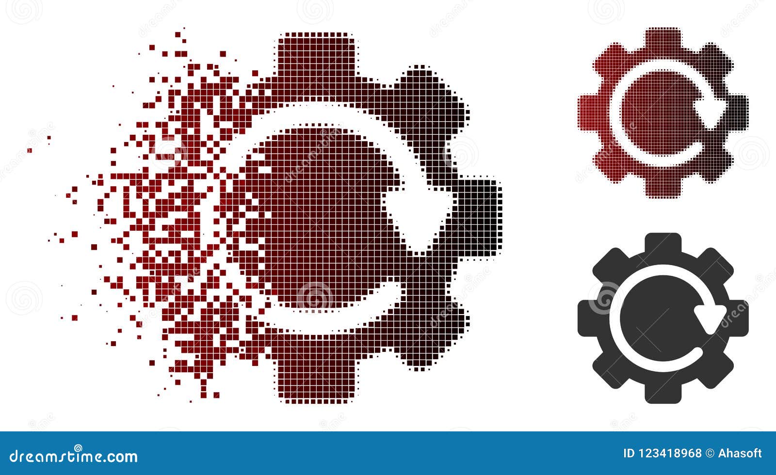 Disappearing Pixel Halftone Gear Rotation Direction Icon Stock Vector ... Disappearing Pixel Halftone Gear Rotation Direction Icon Stock Vector ...