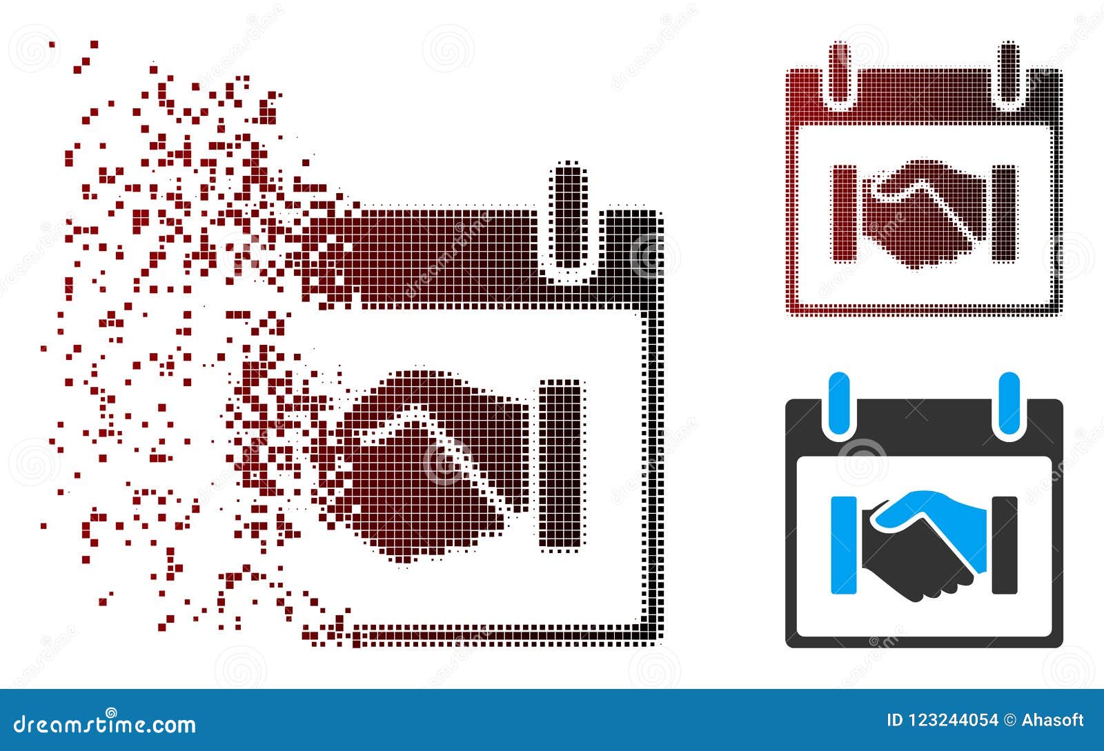 Disappearing Pixel Halftone Handshake Calendar Day Icon Stock Vector ... Disappearing Pixel Halftone Handshake Calendar Day Icon Stock Vector ...