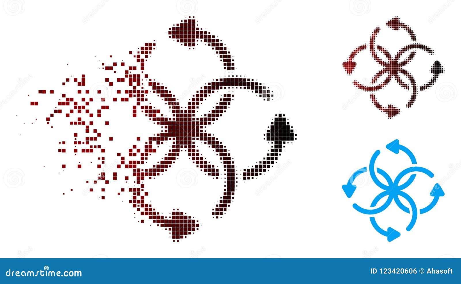 Disappearing Pixel Halftone Broken Chain Link Icon Vector Illustration ... Disappearing Pixel Halftone Broken Chain Link Icon Vector Illustration ...