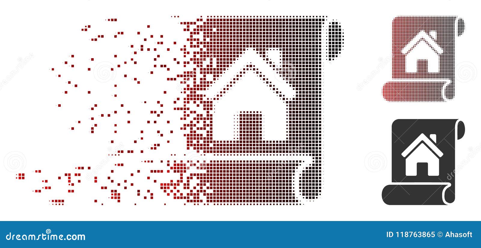 Disappearing Pixel Halftone Realty Description Roll Icon Stock Vector ... Disappearing Pixel Halftone Realty Description Roll Icon Stock Vector ...