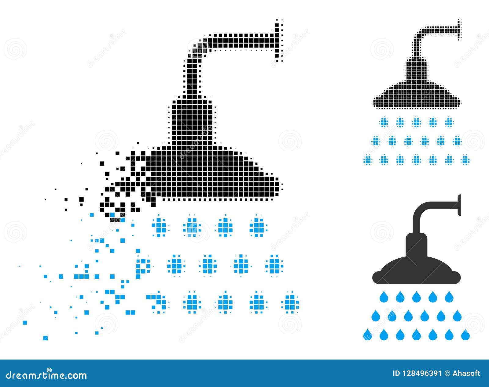 Disappearing Pixel Halftone Shower Icon Stock Vector - Illustration of ... Disappearing Pixel Halftone Shower Icon Stock Vector - Illustration of ...