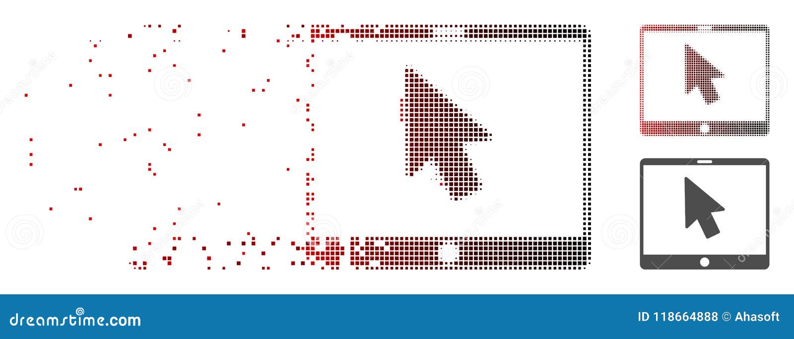 Disappearing Pixel Halftone Tablet Arrow Pointer Icon Stock Vector ... Disappearing Pixel Halftone Tablet Arrow Pointer Icon Stock Vector ...