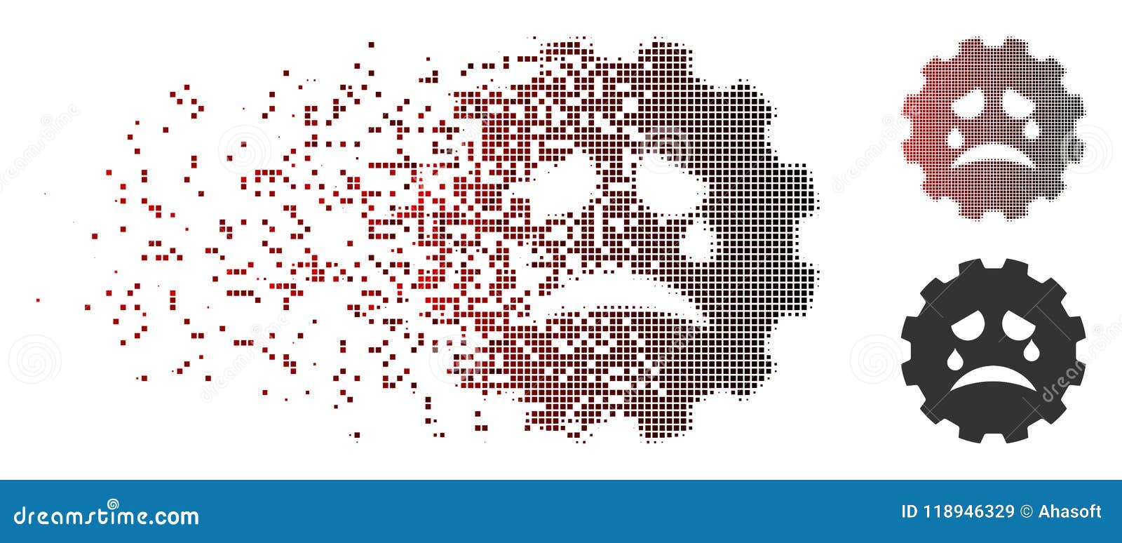 Disappearing Pixel Halftone Tiers Smiley Gear Icon Stock Vector ... Disappearing Pixel Halftone Tiers Smiley Gear Icon Stock Vector ...