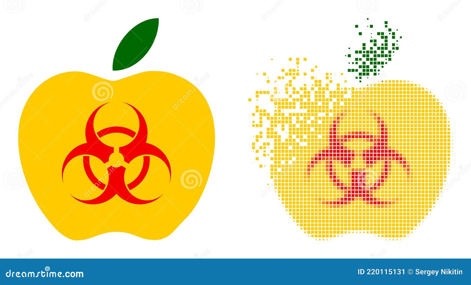 Disappearing Pixel and Original Poison Apple Icon Stock Vector ...
