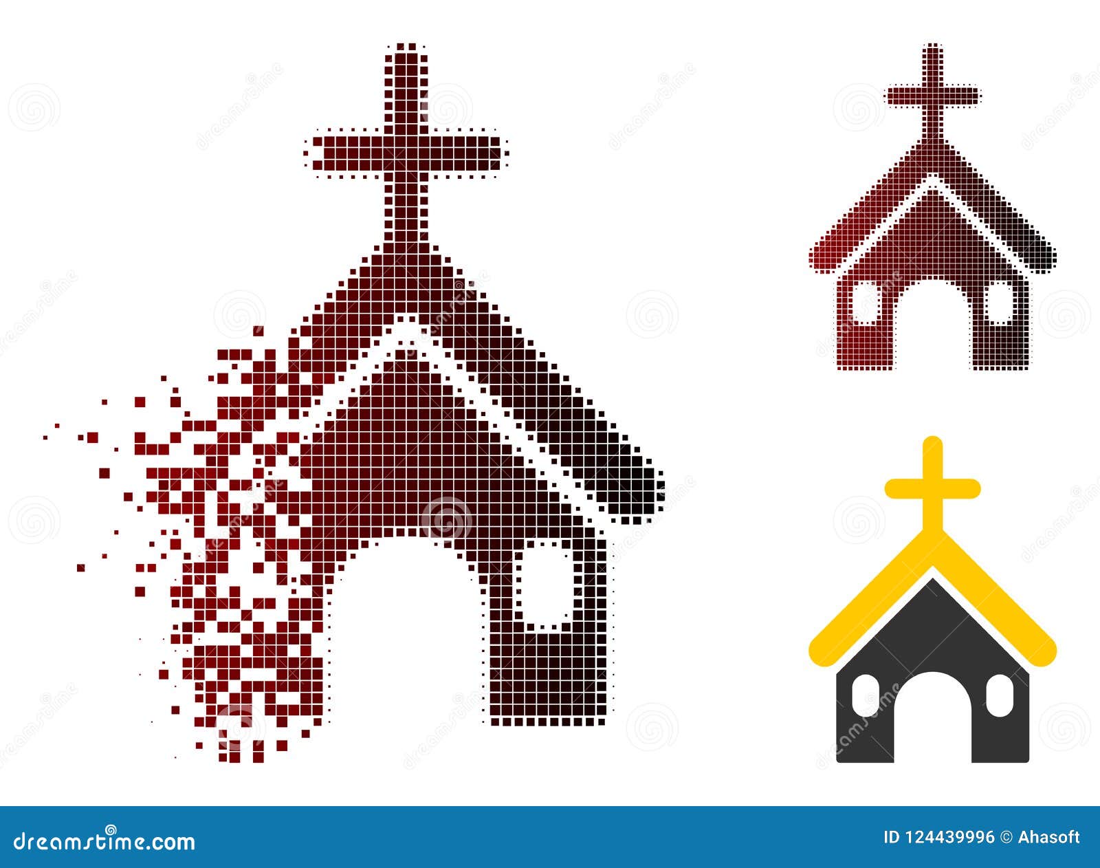 Disappearing Pixelated Halftone Christian Church Icon Stock Vector ... Disappearing Pixelated Halftone Christian Church Icon Stock Vector ...