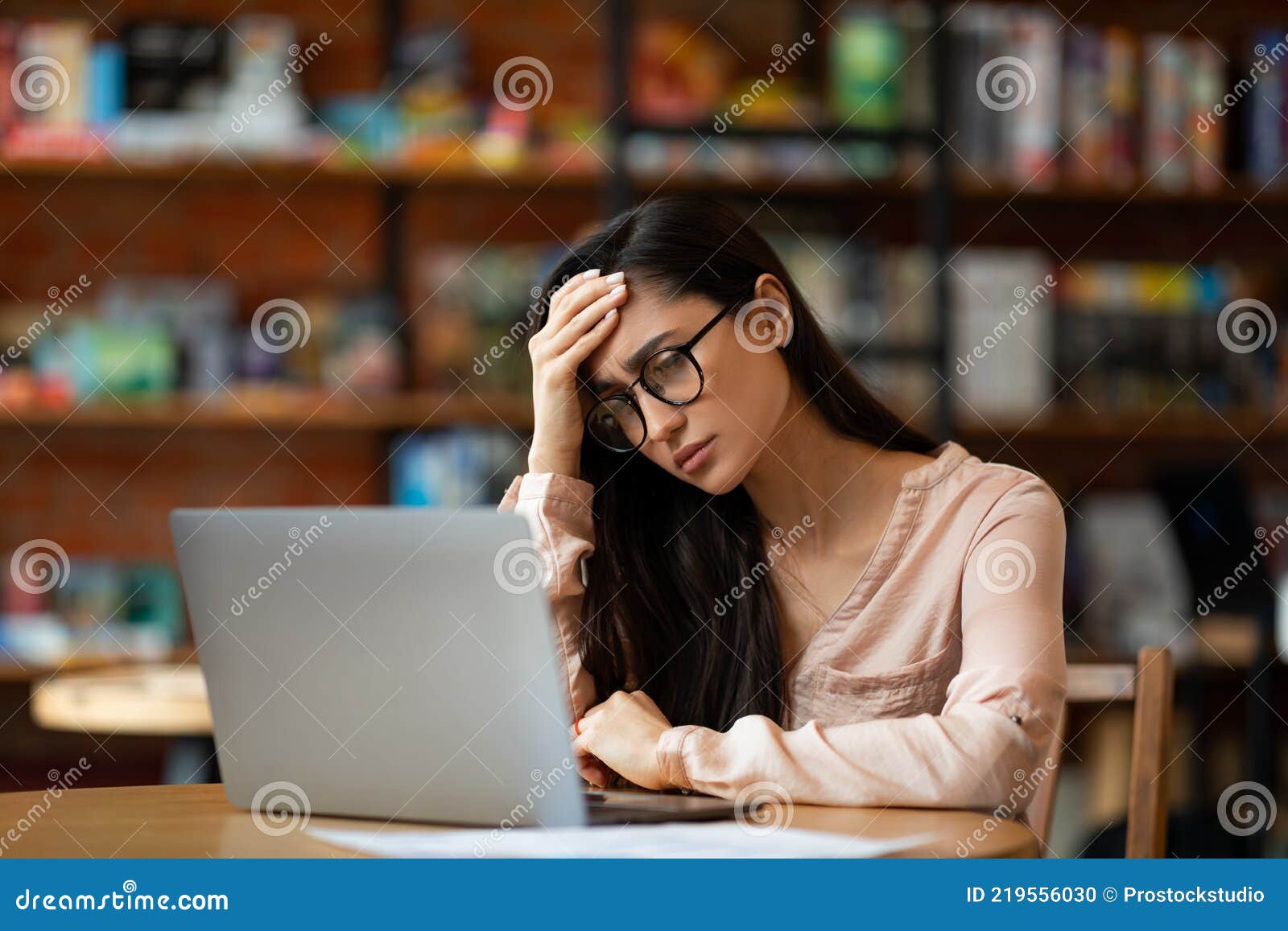 Disappointed Arab Lady Using Laptop and Having Problems, Working on ...
