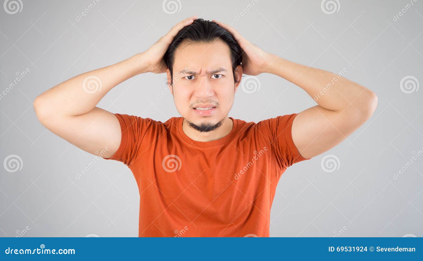 Disappointed asian man. stock photo. Image of emotion - 69531924