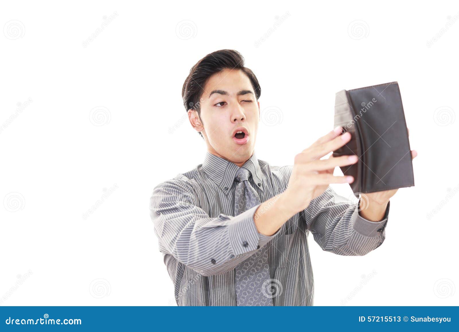 Disappointed Asian man stock image. Image of bill, male - 57215513