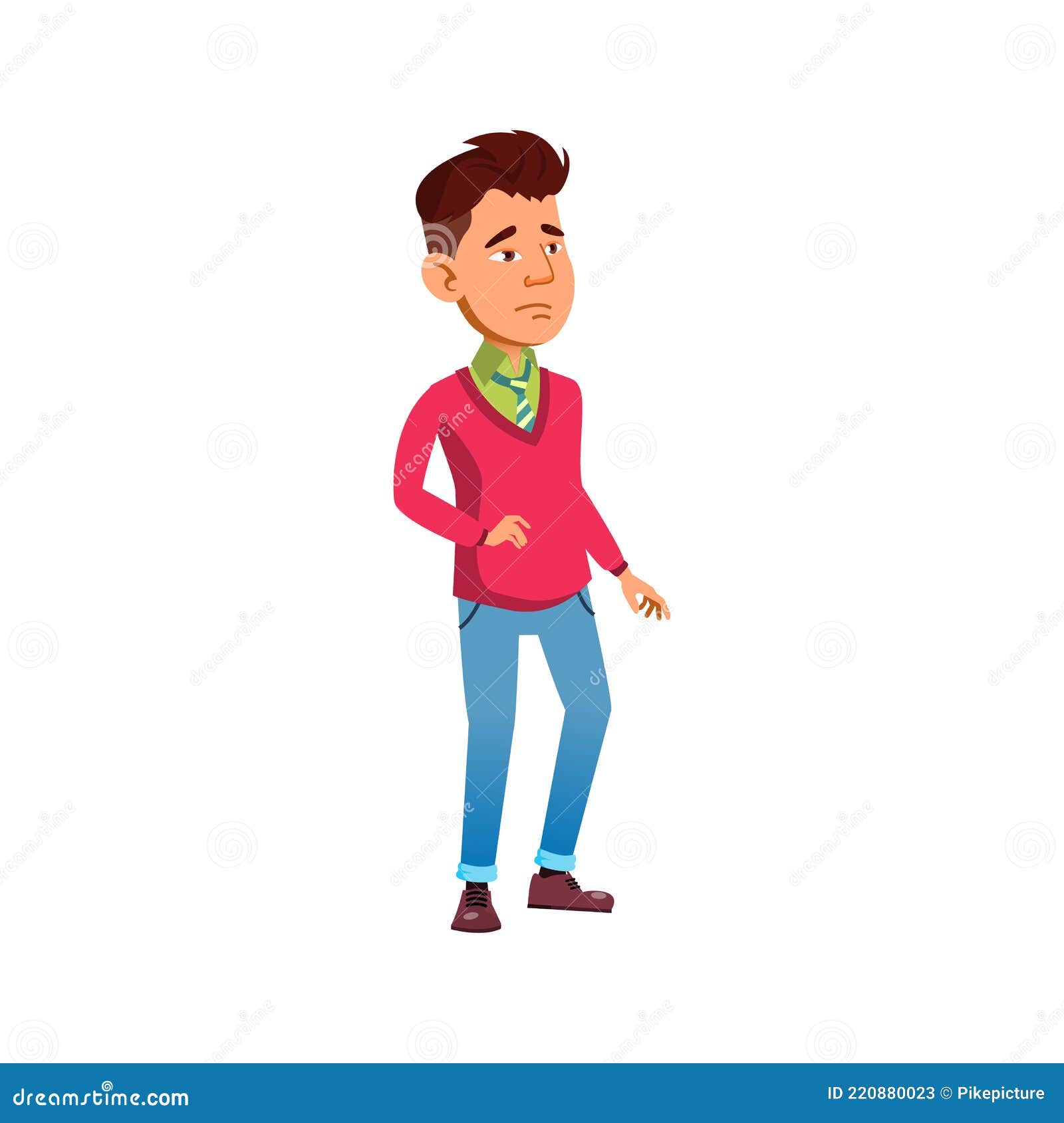 Disappointed Boy Student in University Cartoon Vector Stock Vector ...