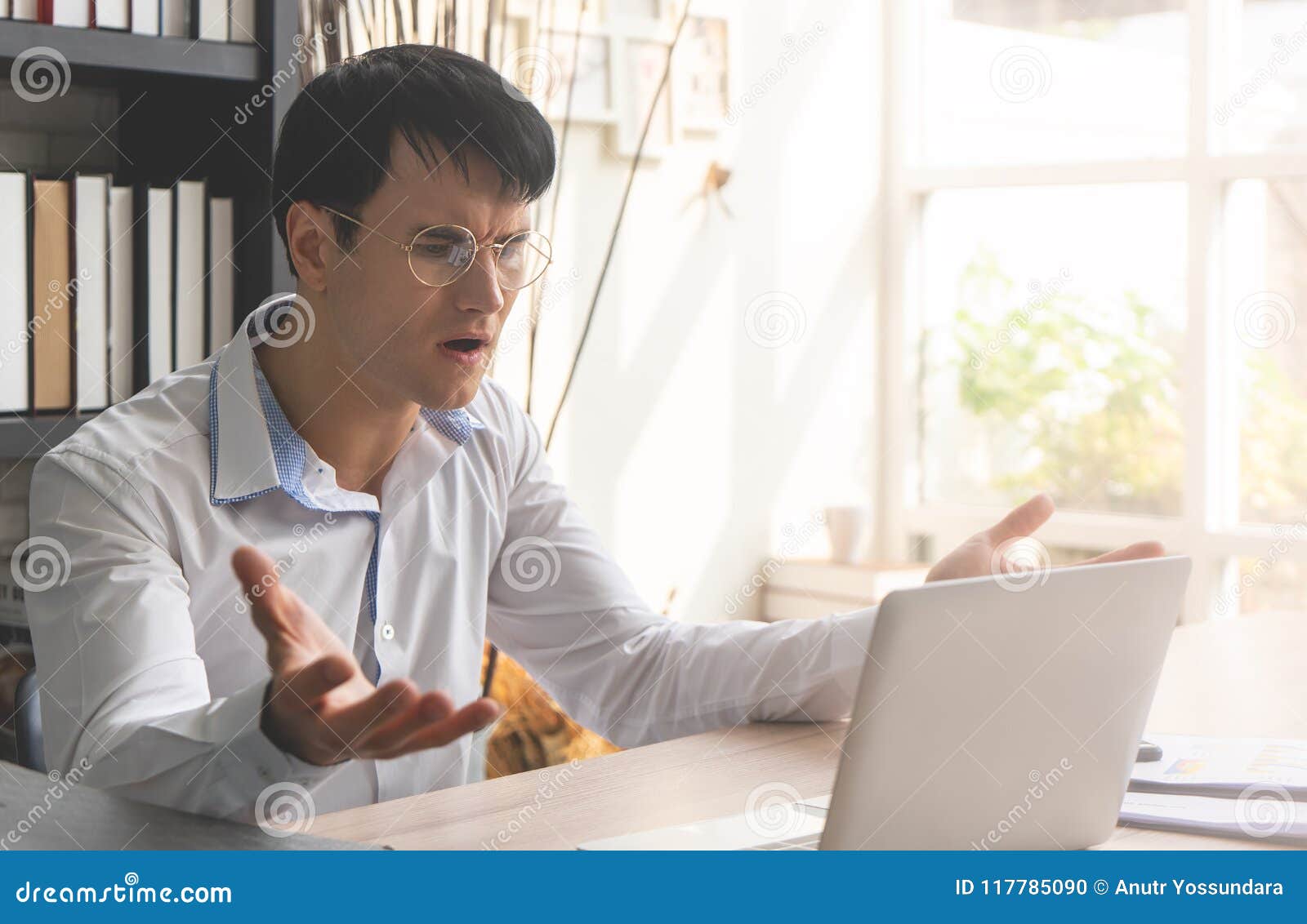 Disappointed Business Man Looking at Computer Stock Photo - Image of ...