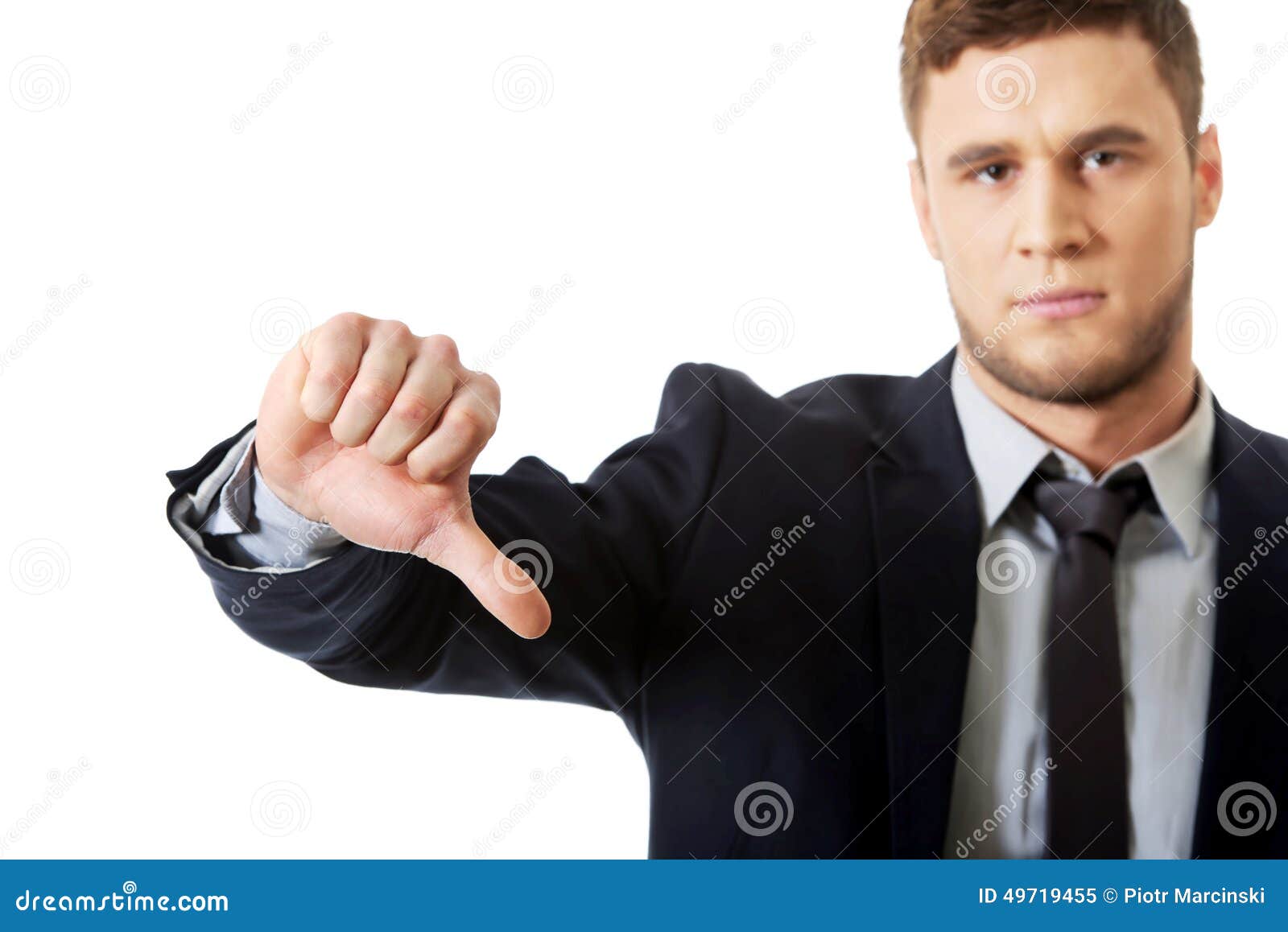 Disappointed Business Man with Thumb Down. Stock Image - Image of boss ...