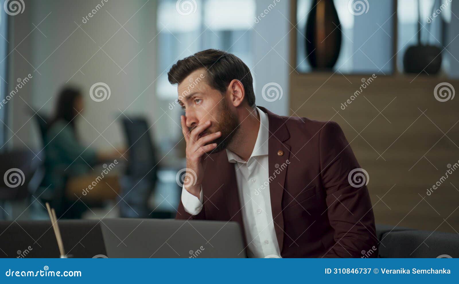 Disappointed Businessman Feeling Sad about Problems in Work in Office ...