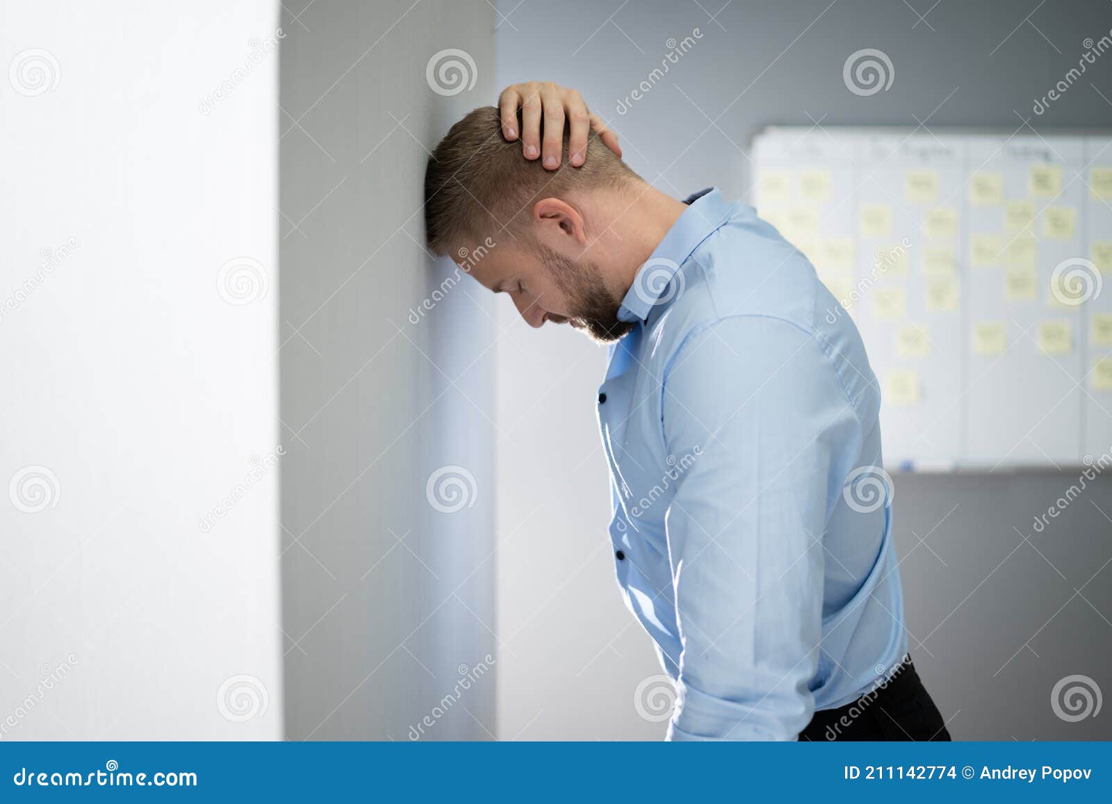 Disappointed Businessman in Office Stock Photo - Image of sadness ...