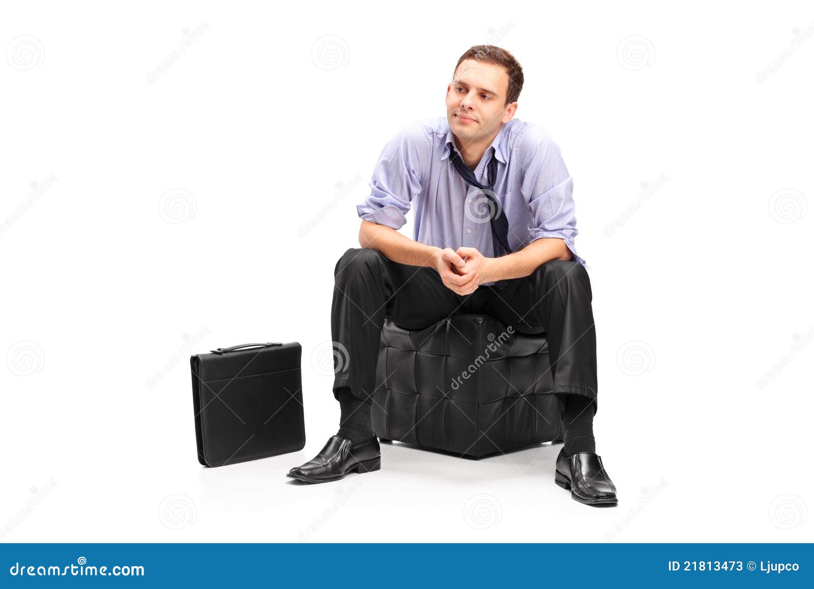 Disappointed Businessman Sitting Stock Image - Image of failure ...