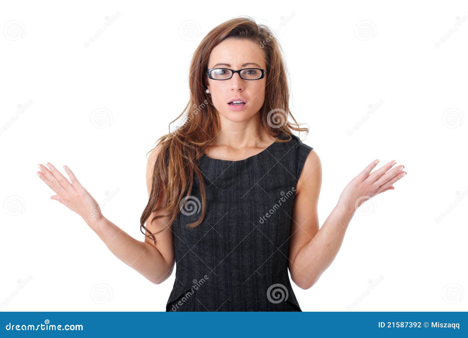 Disappointed Businesswoman Isolated on White Stock Photo - Image of ...