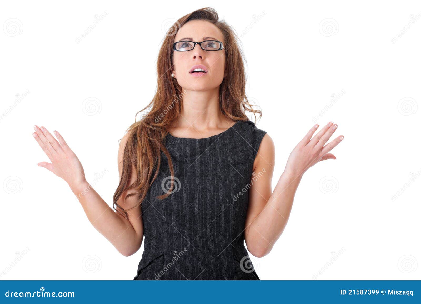 Disappointed Businesswoman Isolated on White Stock Image - Image of ...