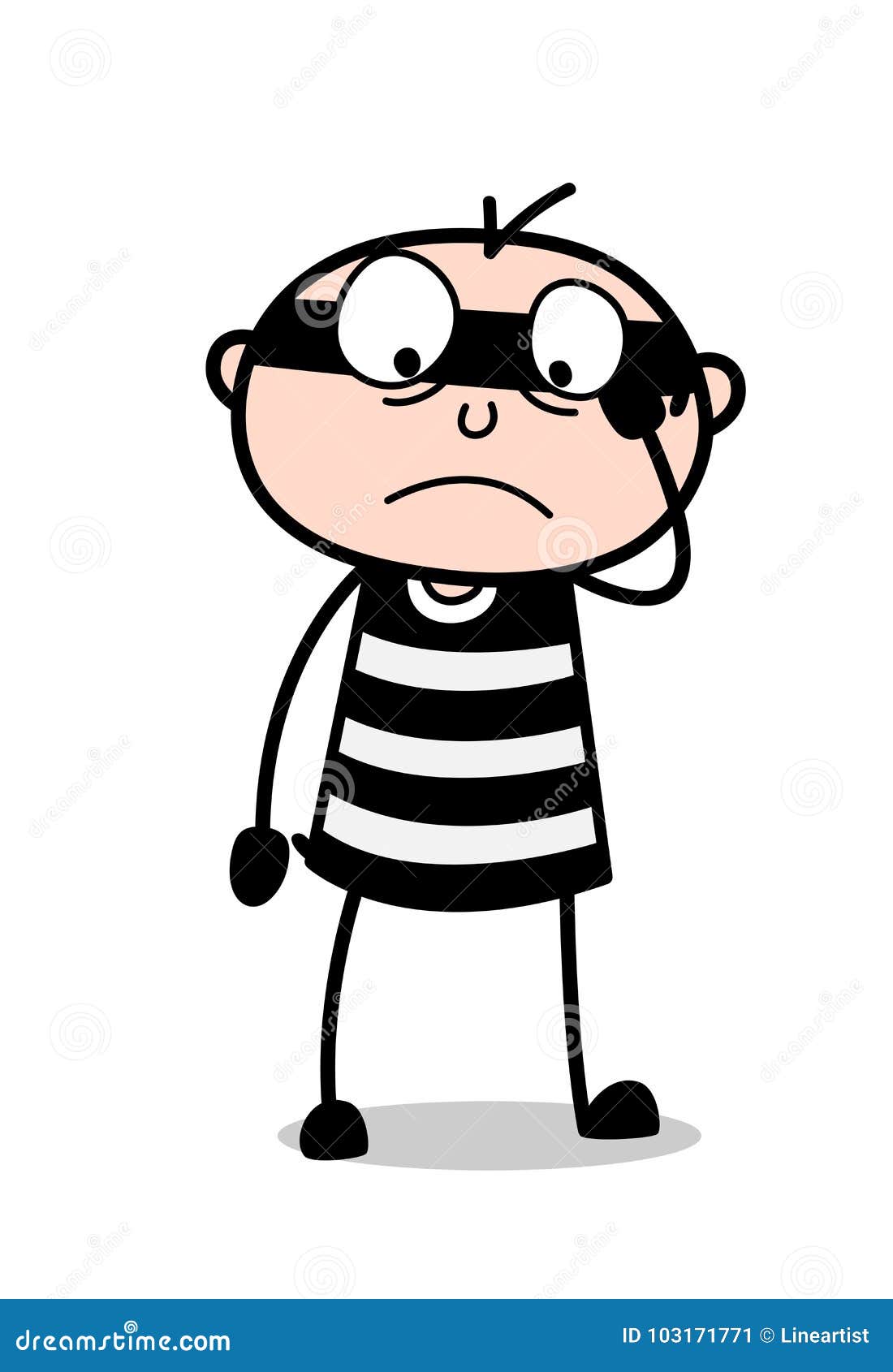 Disappointed Cartoon Robber Face Vector Stock Illustration ...