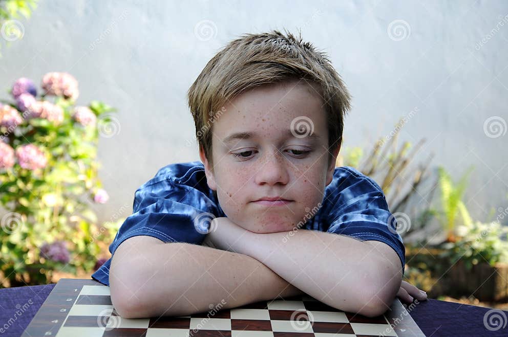 Disappointed chess player stock photo. Image of childhood - 58297760