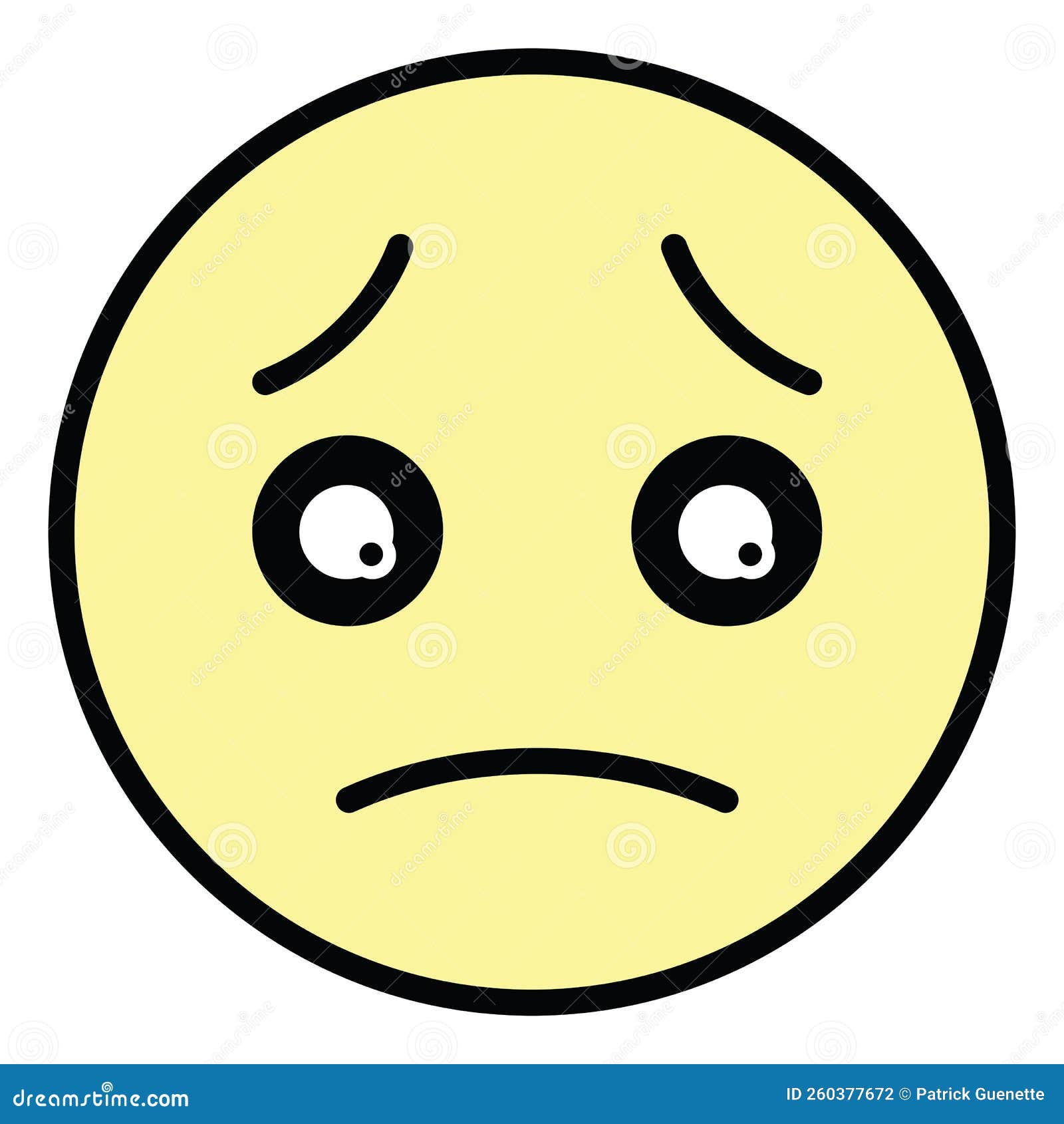 Disappointed Emoji Face. Crying Vector Cartoon Smiley. Sad Emoticon ...