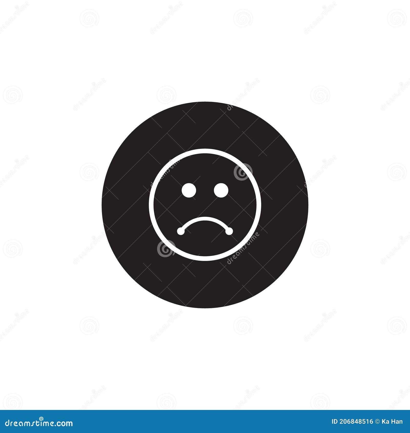 Disappointed Expression Button Icon Vector. Sad Face Symbol ...